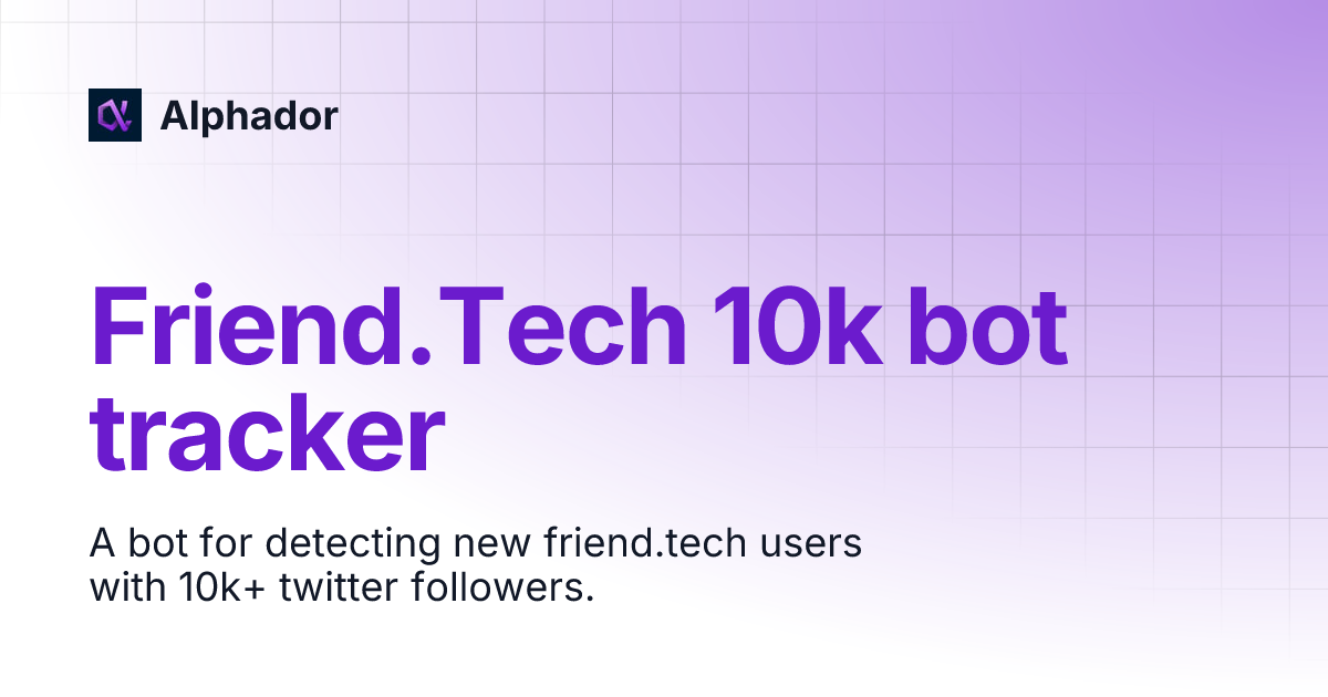 Friend.Tech 10k bot tracker | Alphador